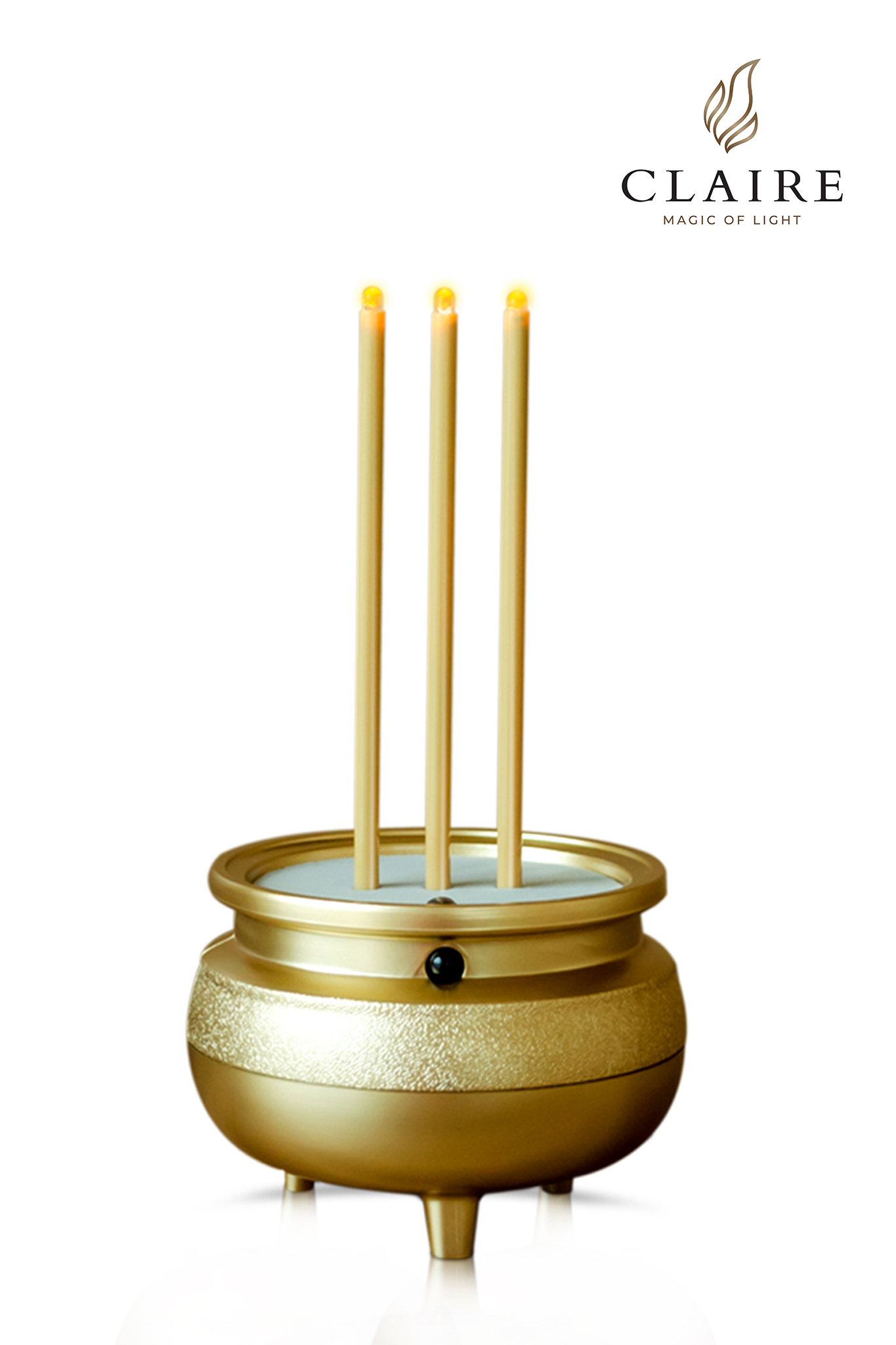 ชุดเทียนและกระถางธูป LED ใหม่ถอดด้าม